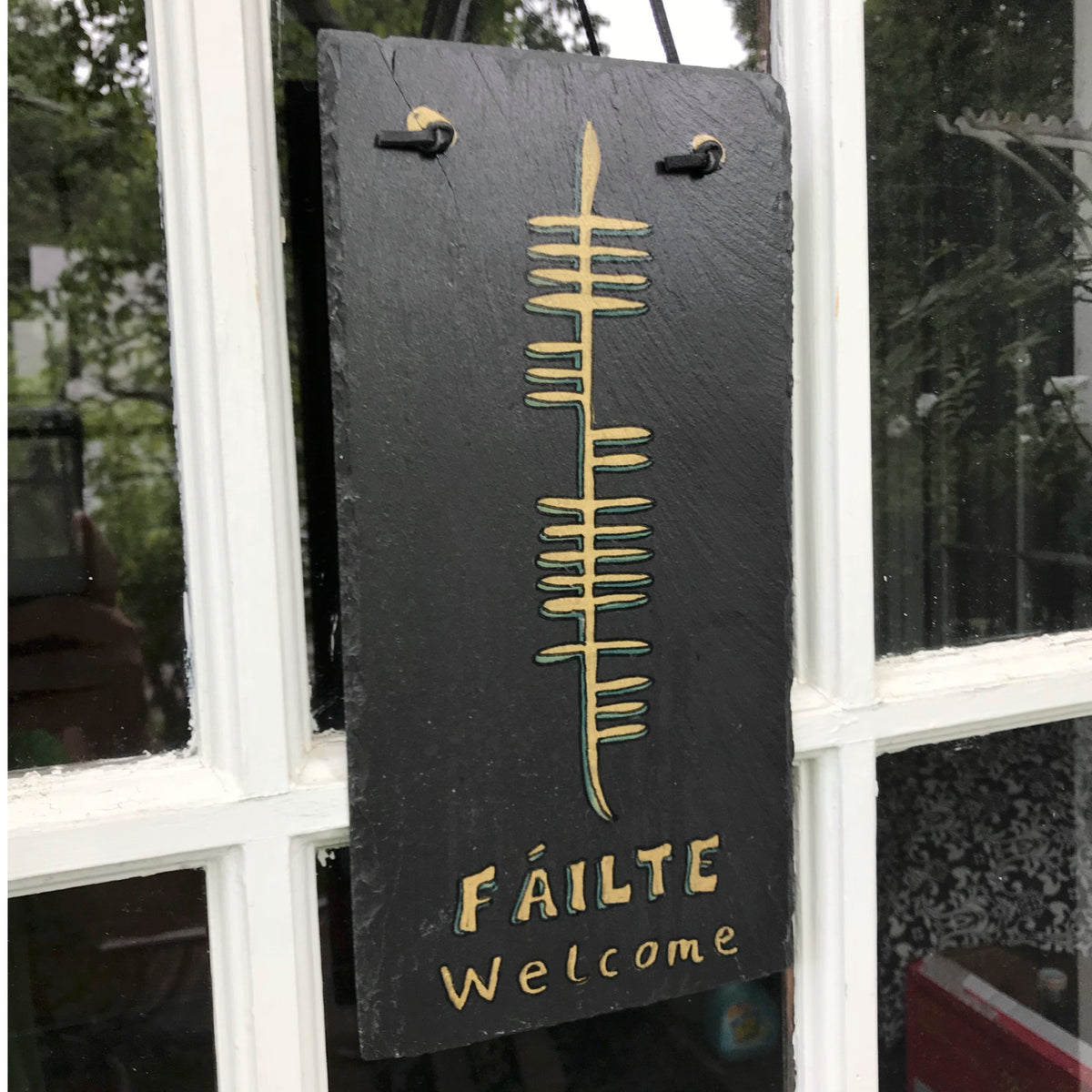 Welcome (Fáilte) Slate Plaque – OghamArt